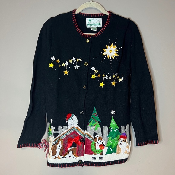 Quacker Factory | Sweaters | Quacker Factory Christmas Dogs Embellished ...